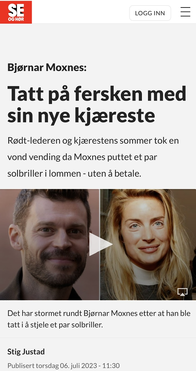 Bjørnar Moxnes og samboer Lina Aas-Eng: Stjal Bjørnar Hugo Boss ...